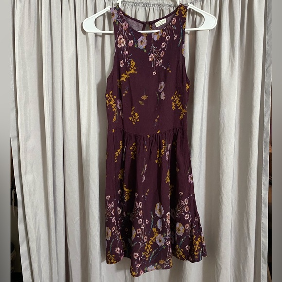Dresses | Mason And Belle Plum Colored Dress With Floral Pattern | Poshmark